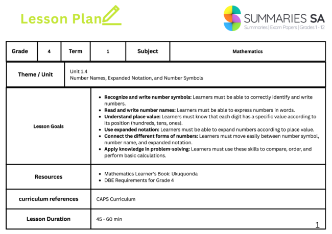 Grade 4 Mathematics Video Lesson - Number names expanded notation and ...